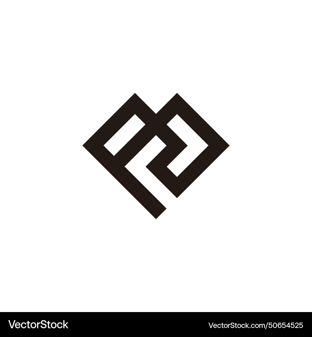 Letter pm abstract arrow geometric logo Royalty Free Vector