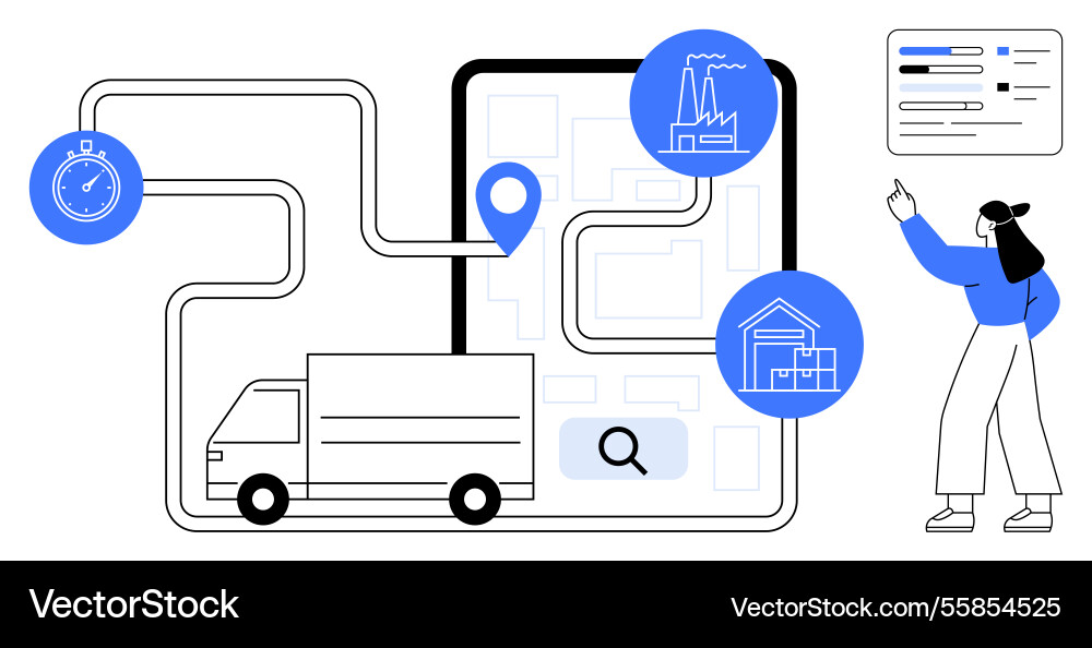 Logistics management with route planning tracking Vector Image