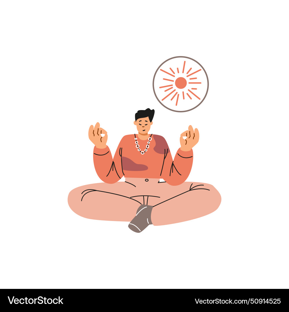 Meditation for inner peace Royalty Free Vector Image