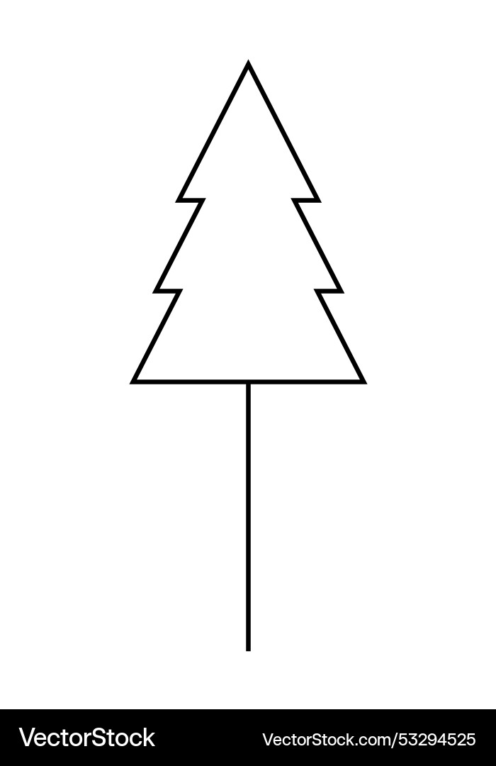 Minimalist evergreen tree outline for holiday Vector Image