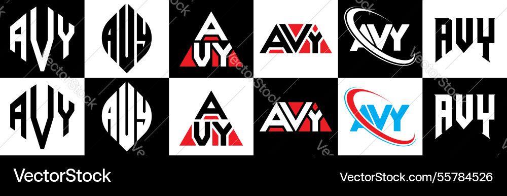 Avy letter logo design in six style polygon Vector Image
