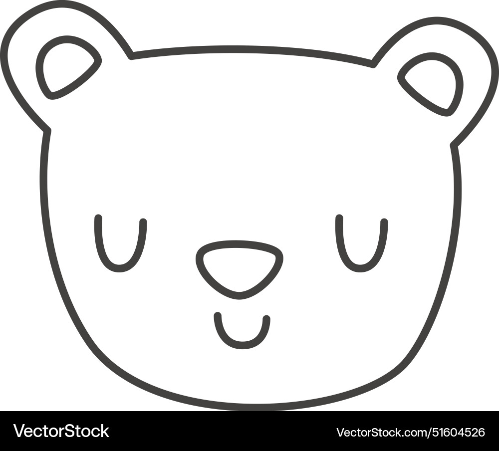 Bear head outline Royalty Free Vector Image - VectorStock