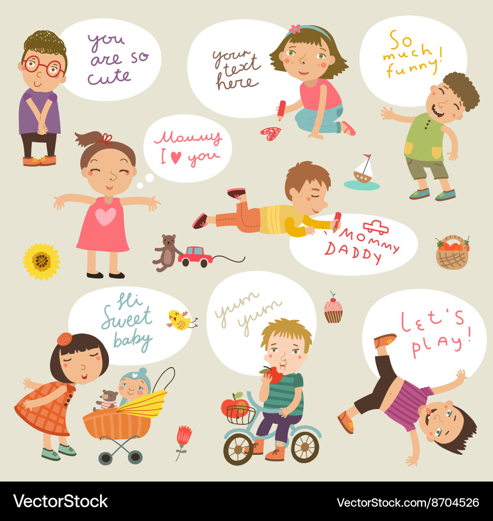 Children set Royalty Free Vector Image - VectorStock