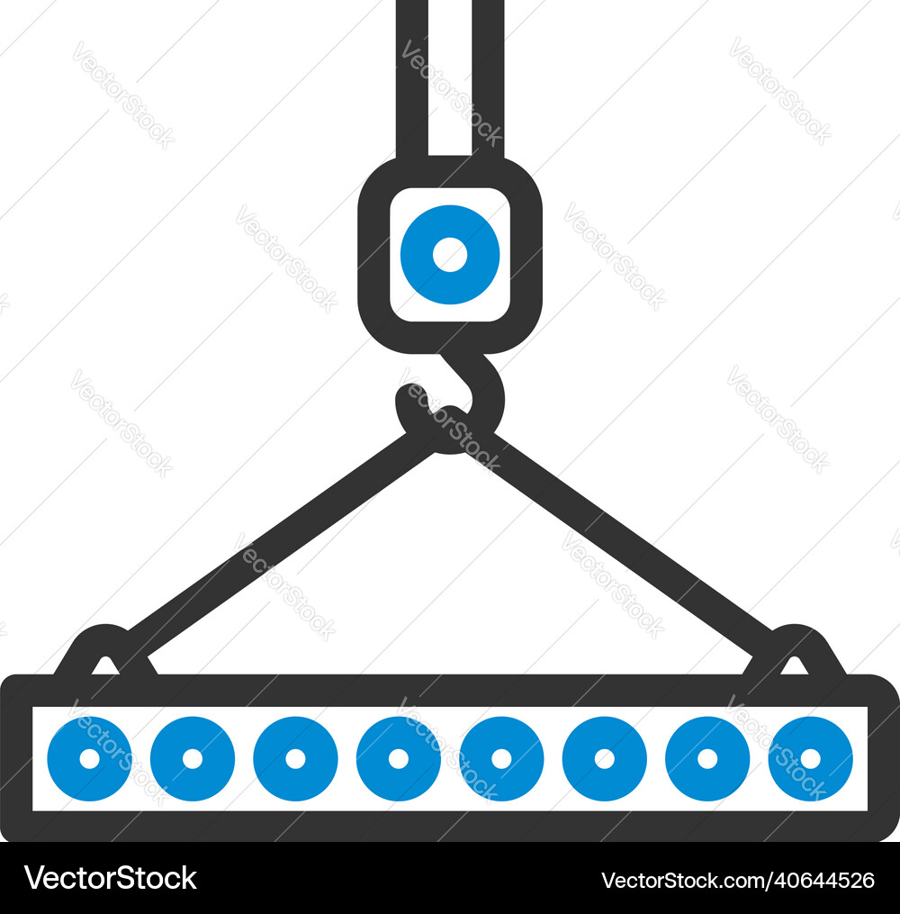 Icon of slab hanged on crane hook Royalty Free Vector Image