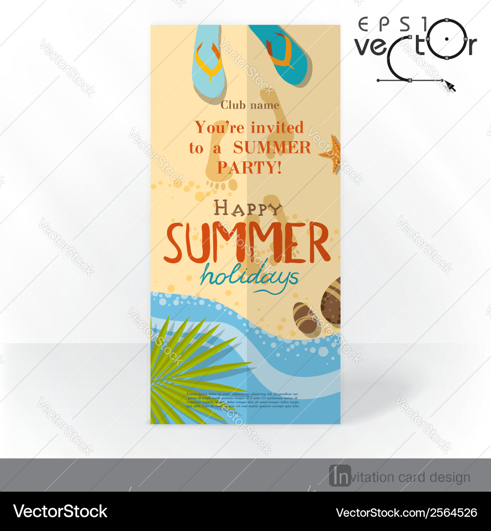 Party invitation card design template Royalty Free Vector