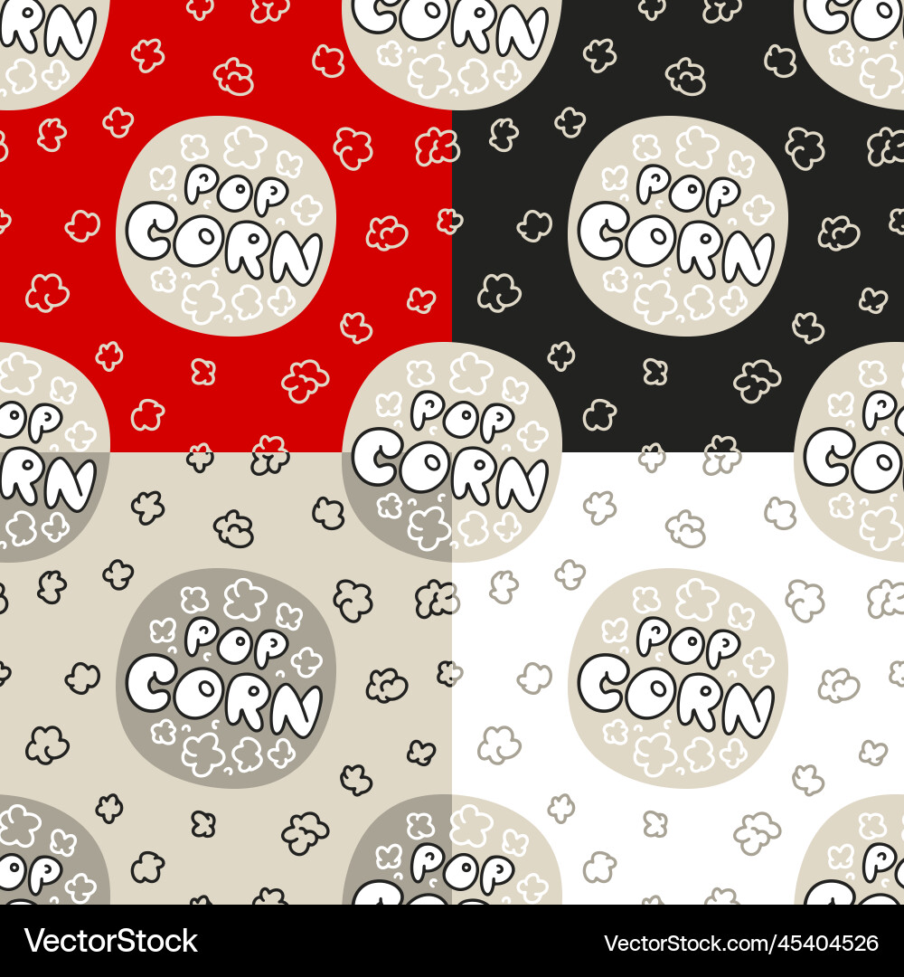 Popcorn Pattern - Seamless Doodle Royalty Free Vector Image