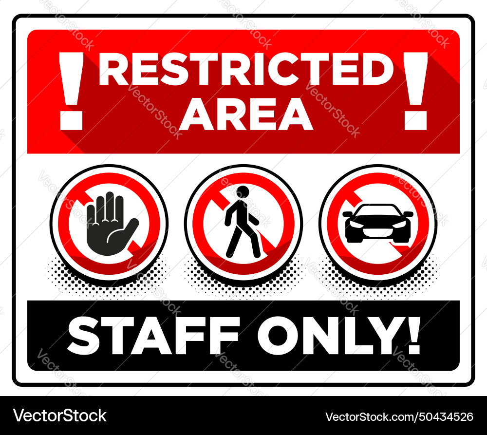 Restricted Access Sign - Staff Only Royalty Free Vector