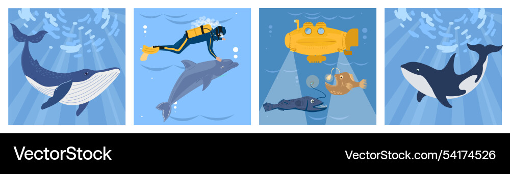 Set of different cartoon Royalty Free Vector Image