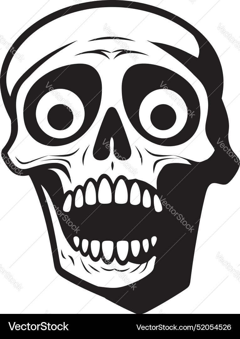 Startling skeleton symbol shocked logo design Vector Image