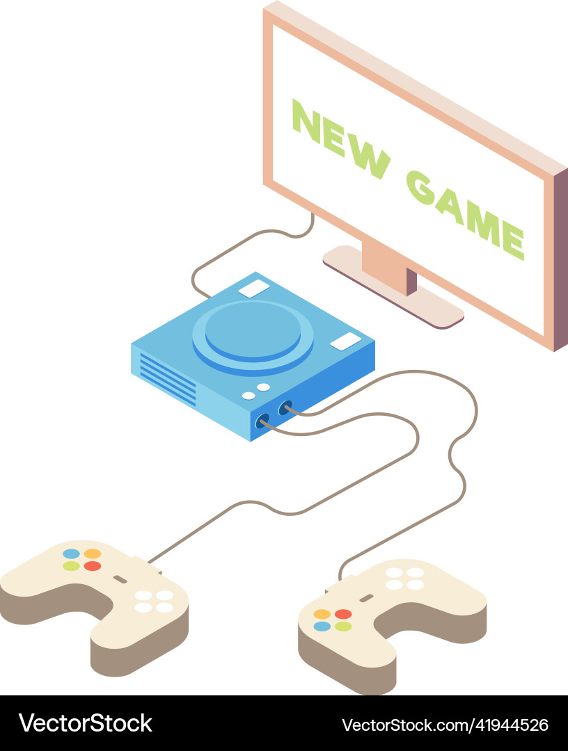 Video game console composition Royalty Free Vector Image
