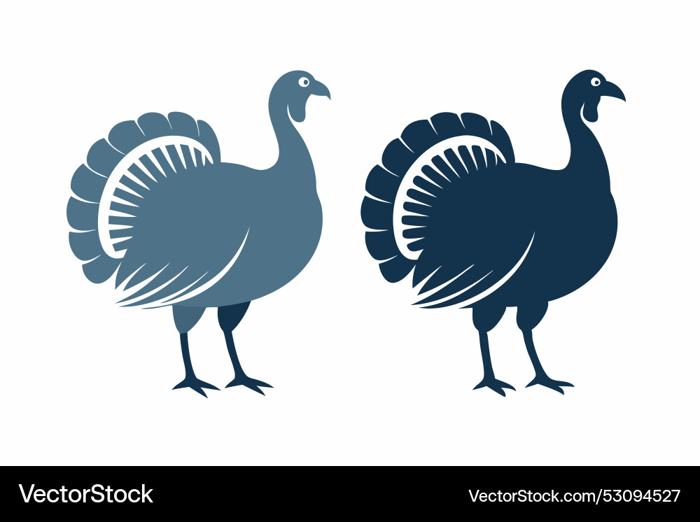 2 drawings wild turkey g Royalty Free Vector Image