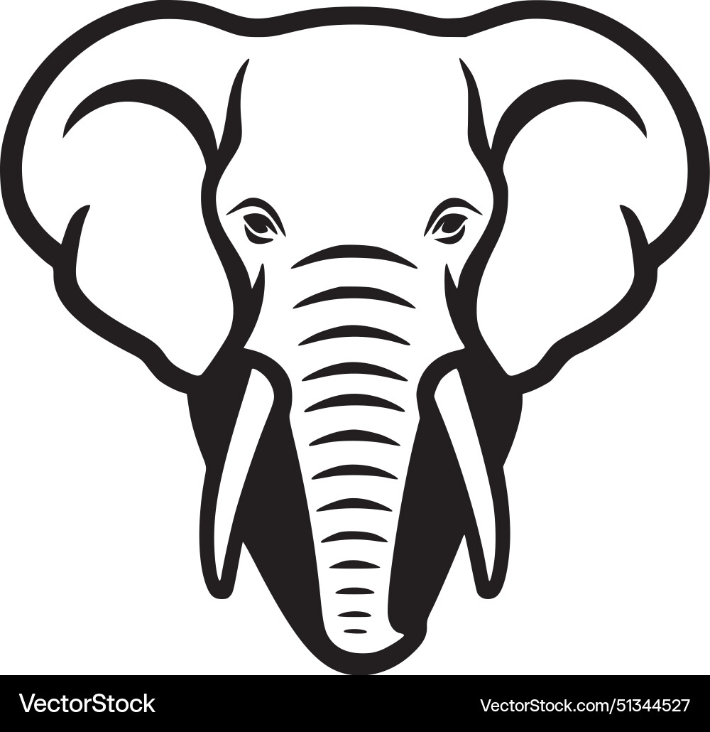 Elephant - black and white isolated icon Vector Image