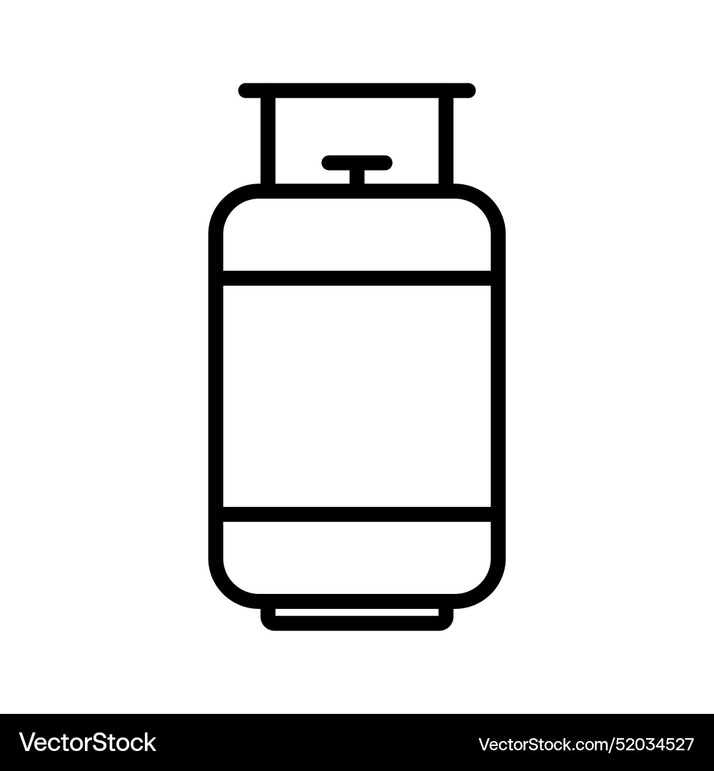 Gas cylinder linear logo mark in black and white Vector Image