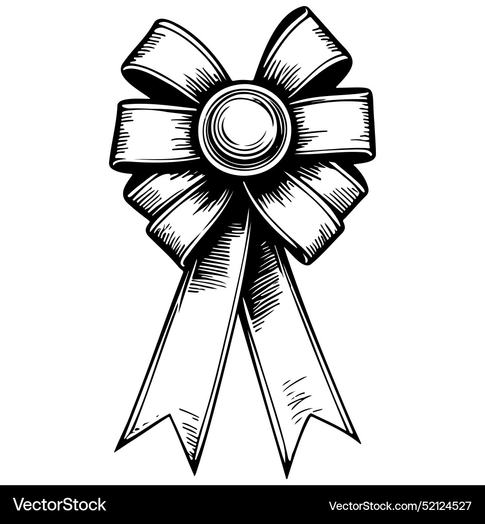Line ribbon monochrome outline drawing realistic Vector Image