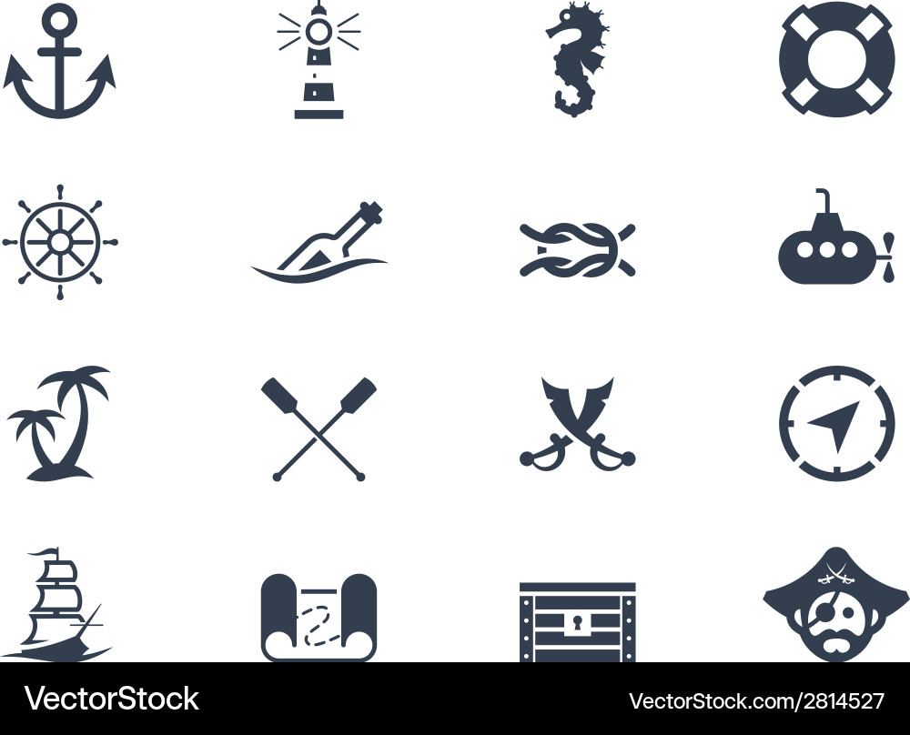 Marine and nautical icons Royalty Free Vector Image