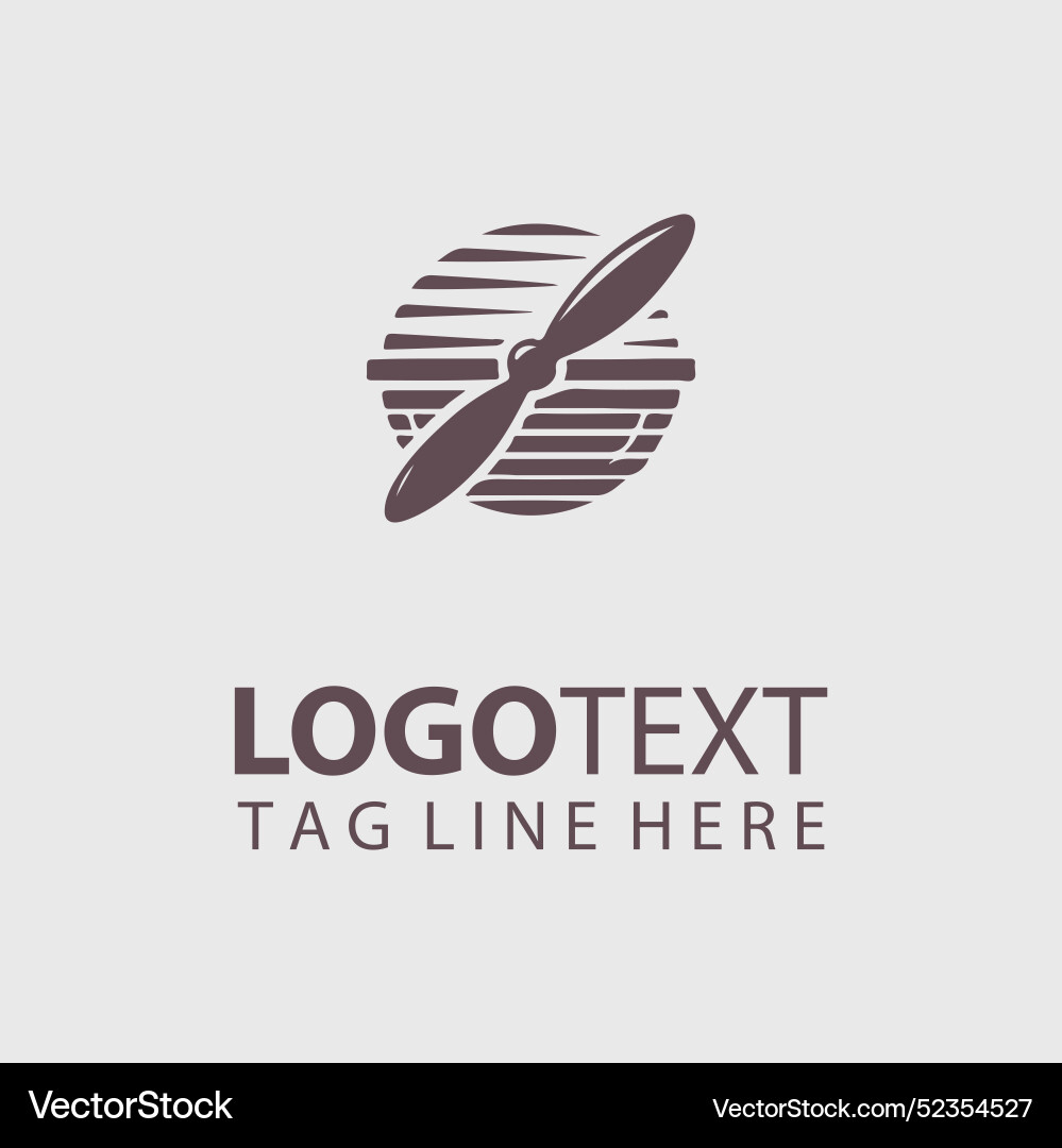 Propeller airplane logo Royalty Free Vector Image