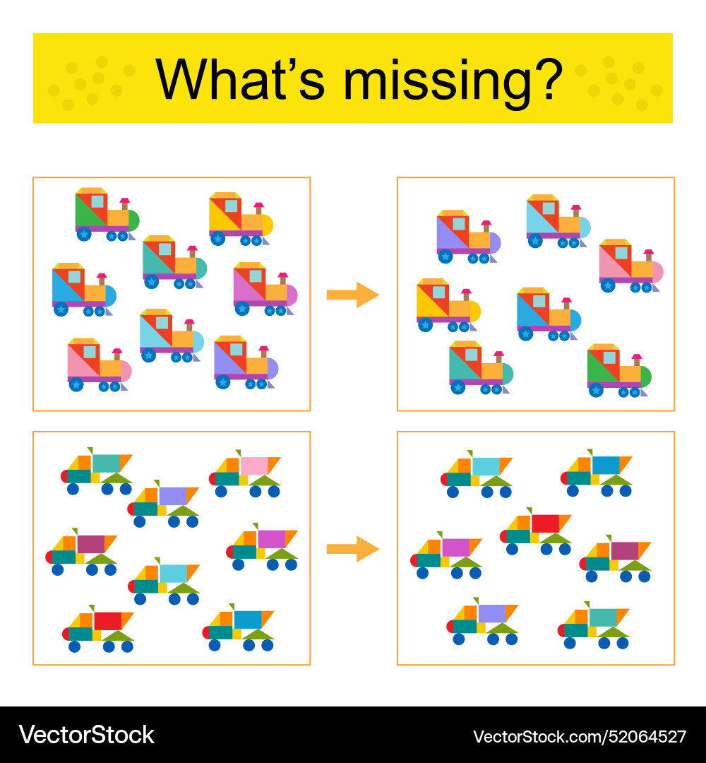 Puzzle game for kids task the development Vector Image