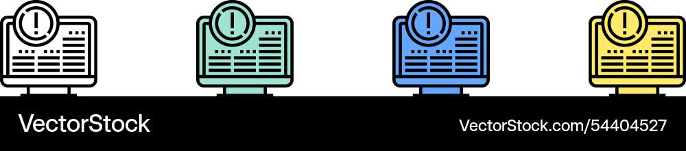 Security breach icon outline green blue Royalty Free Vector