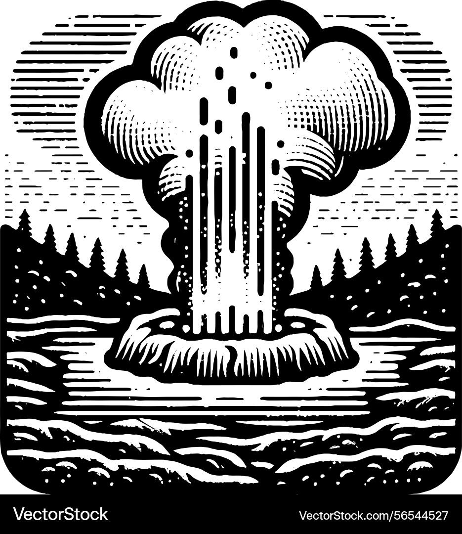 Simple hot spring design Royalty Free Vector Image