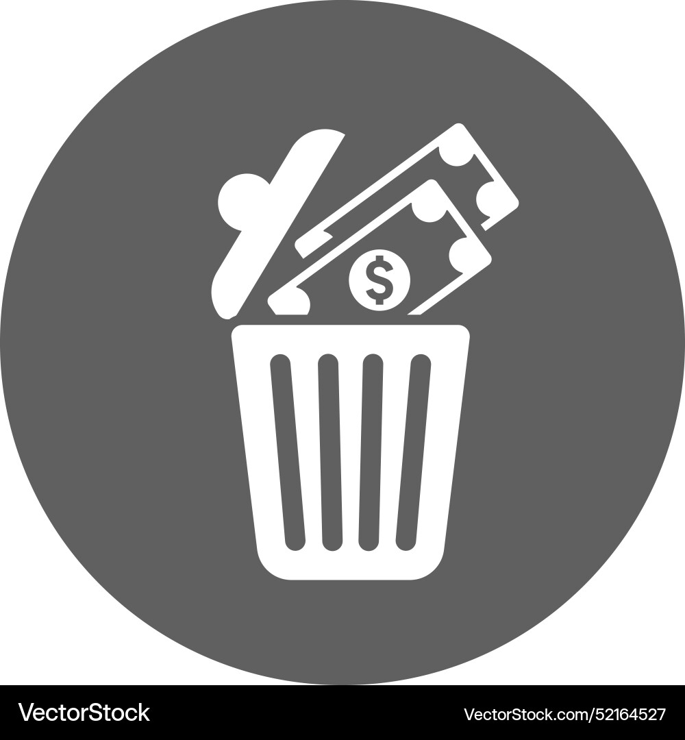 Waste money icon Royalty Free Vector Image - VectorStock