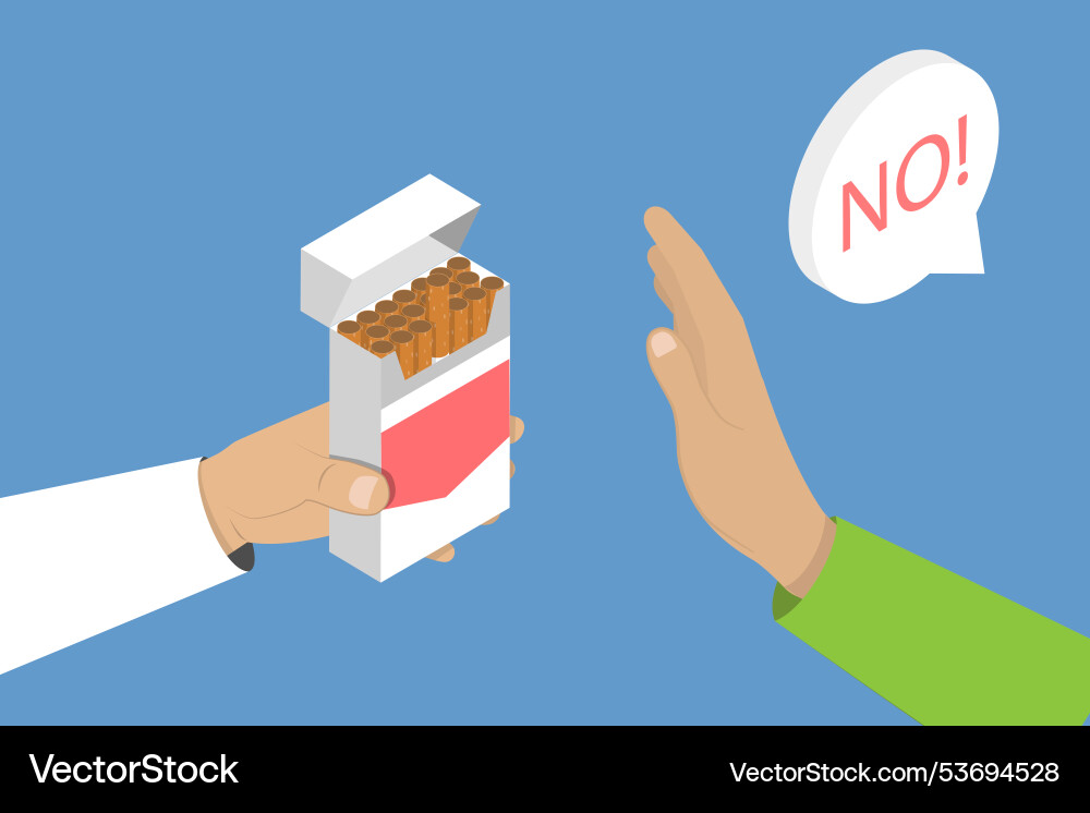 3d isometric flat of stop Royalty Free Vector Image