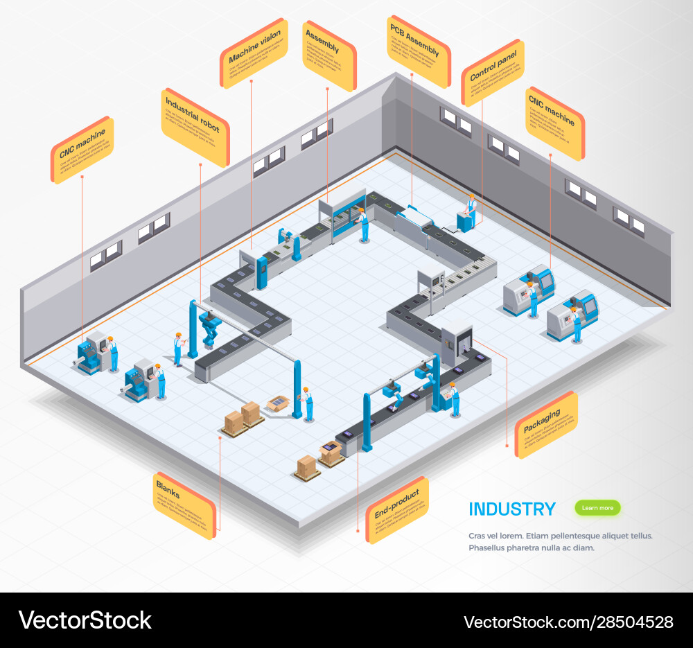 Assembly line industrial background Royalty Free Vector