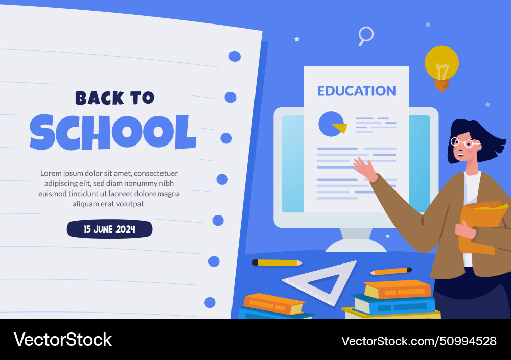 Back to school education banner template Vector Image