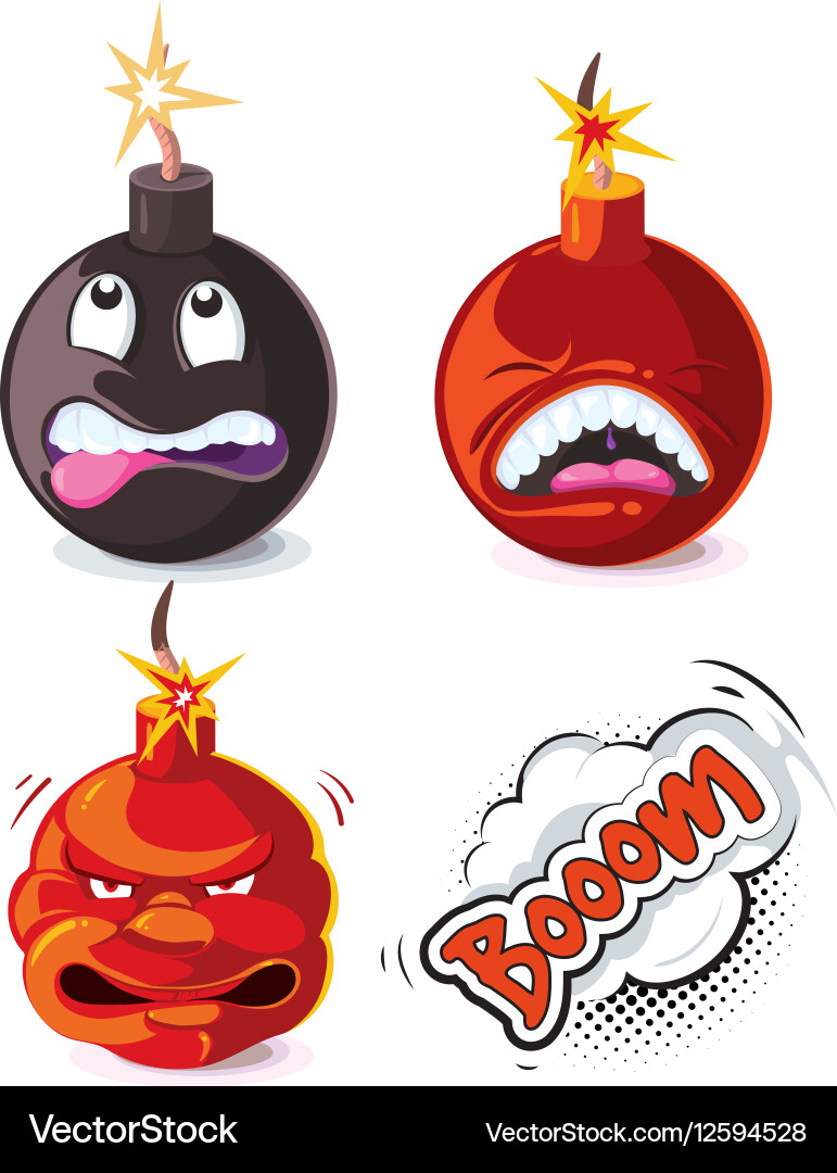Bomb Explosion Cartoon Cartoon Vector Bomb Explosion With Smoke.