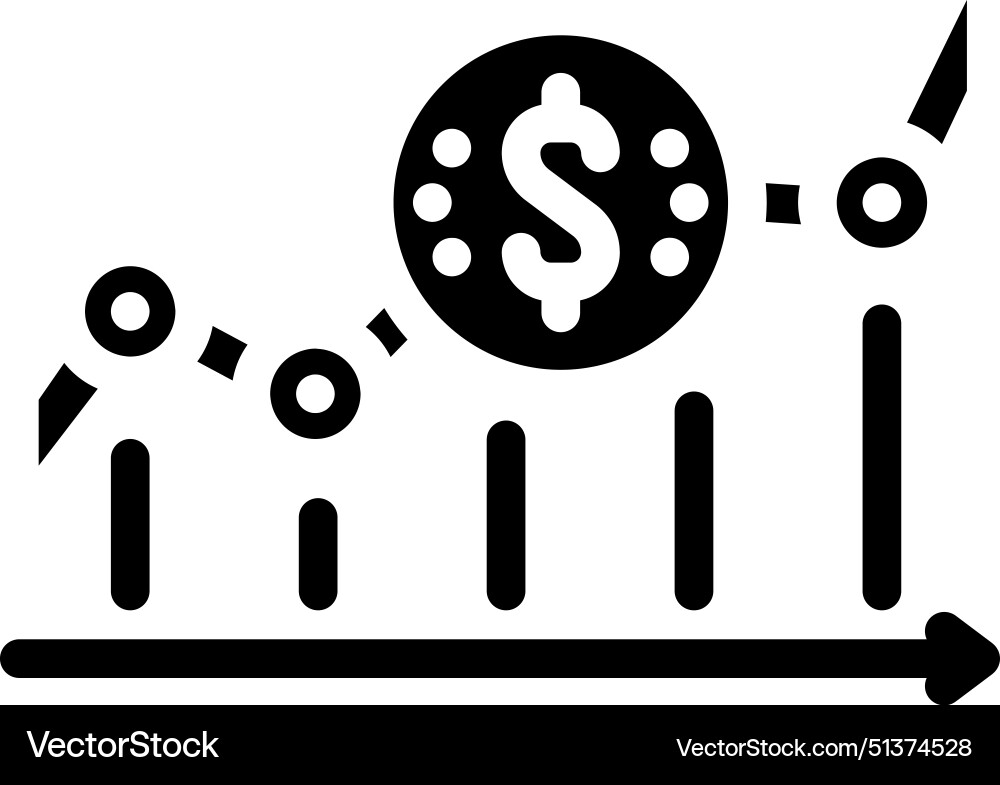 Cash flow management business process glyph icon Vector Image