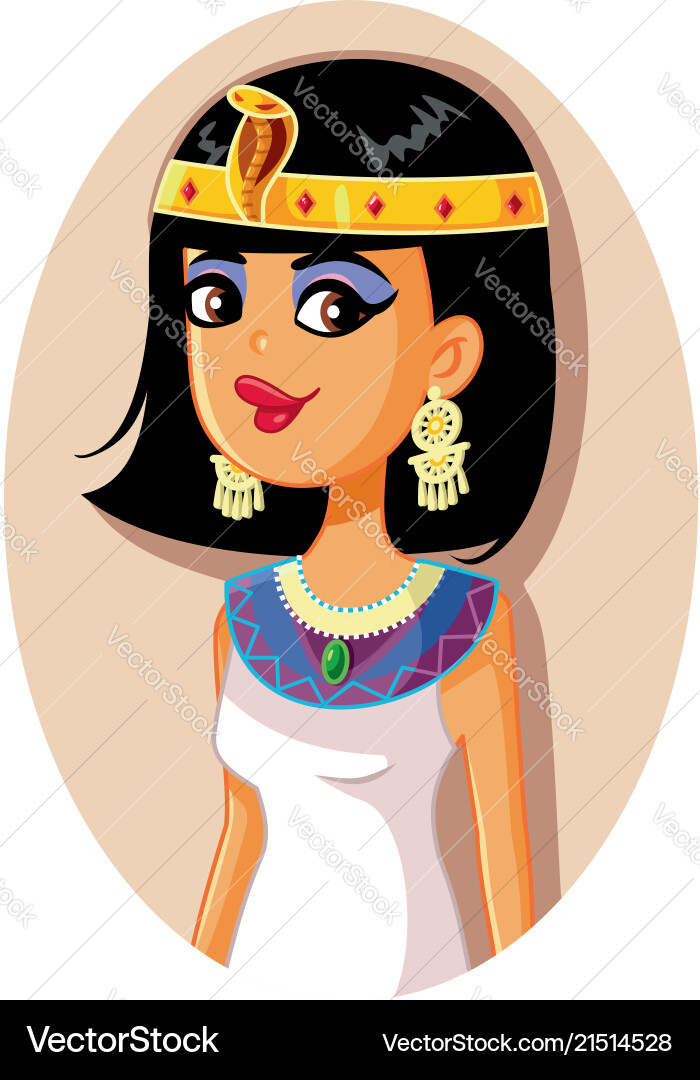 Cleopatra egyptian queen Royalty Free Vector Image