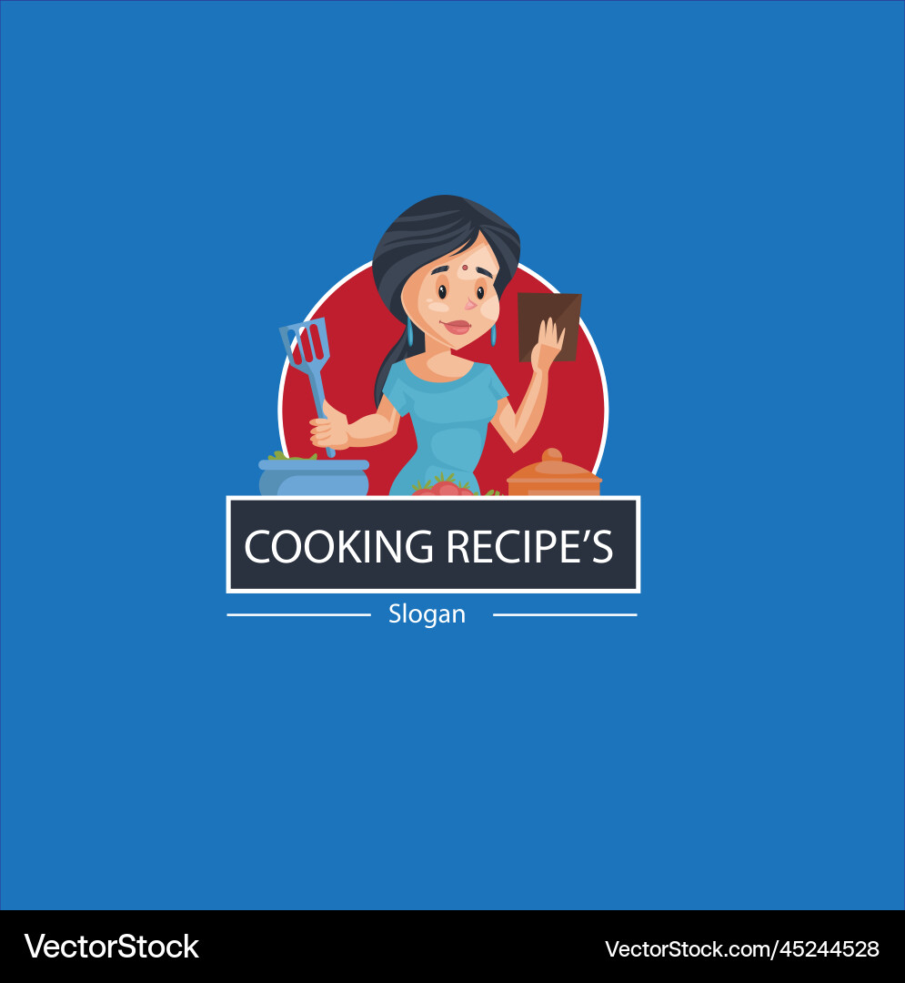 Cooking recipes mascot logo Royalty Free Vector Image