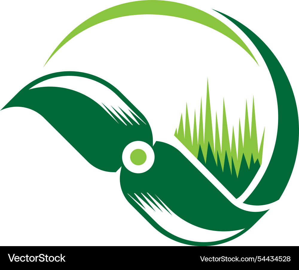 Green abstract logo with a circular shape Vector Image