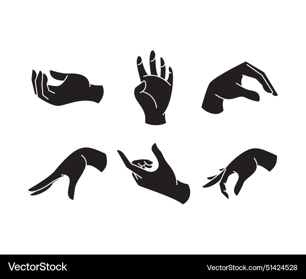 Hand gestures set Royalty Free Vector Image - VectorStock