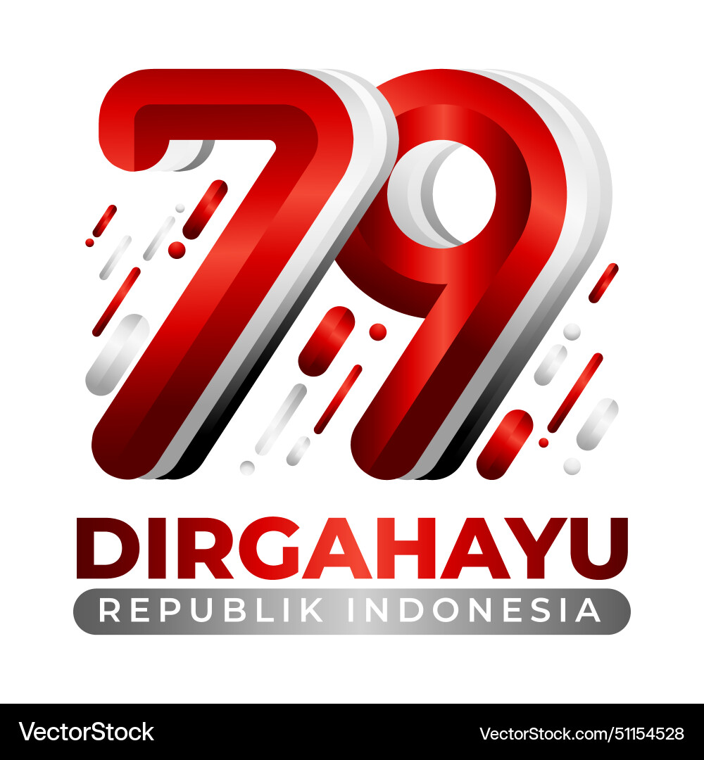 Happy 79th indonesia independence day Royalty Free Vector