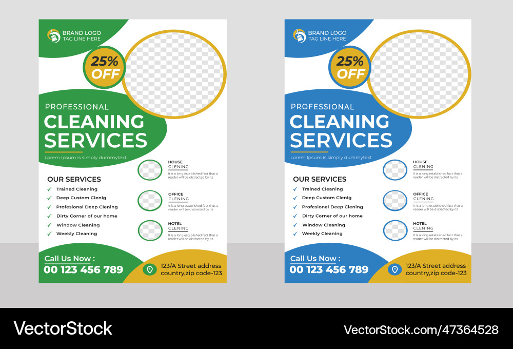 House cleaning services flyer templatecleaning Vector Image