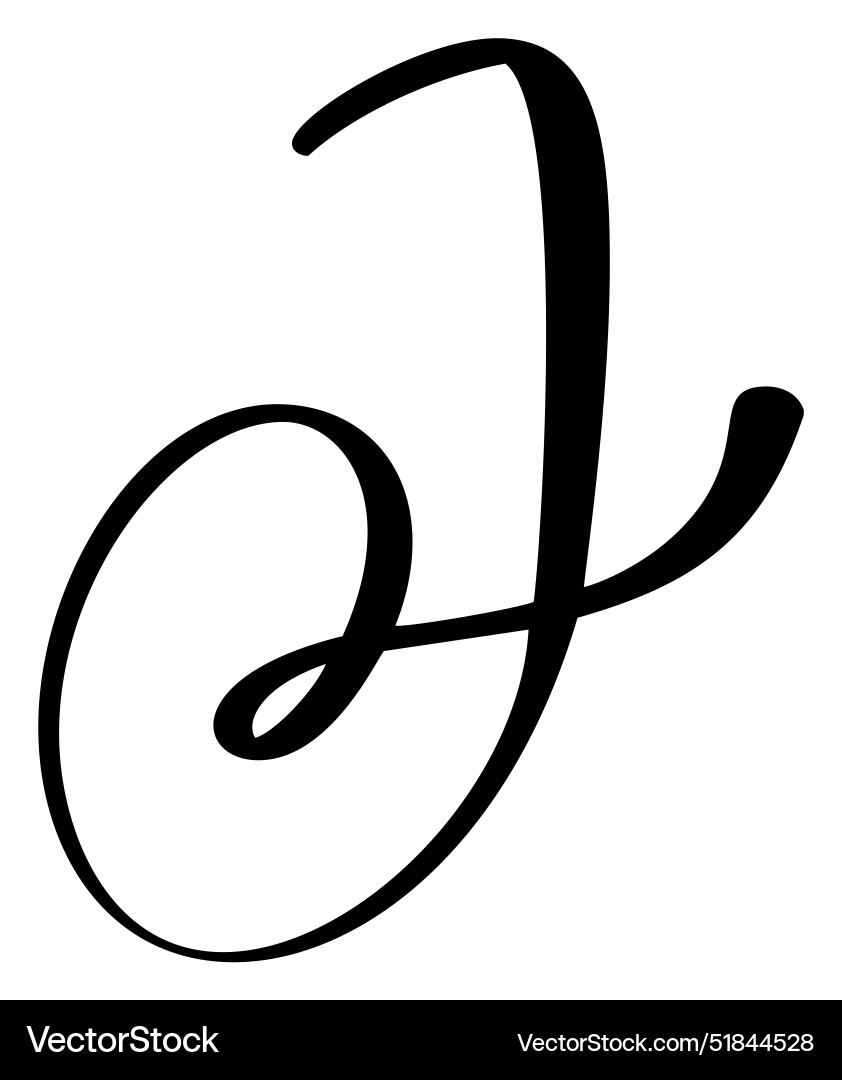 Kalligraphie handgezogen Buchstaben j Symbol Logo Vektorbild