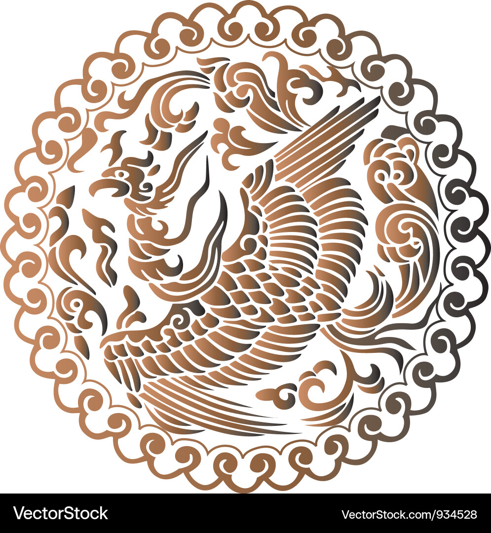 Phoenix chinese mythology Royalty Free Vector Image