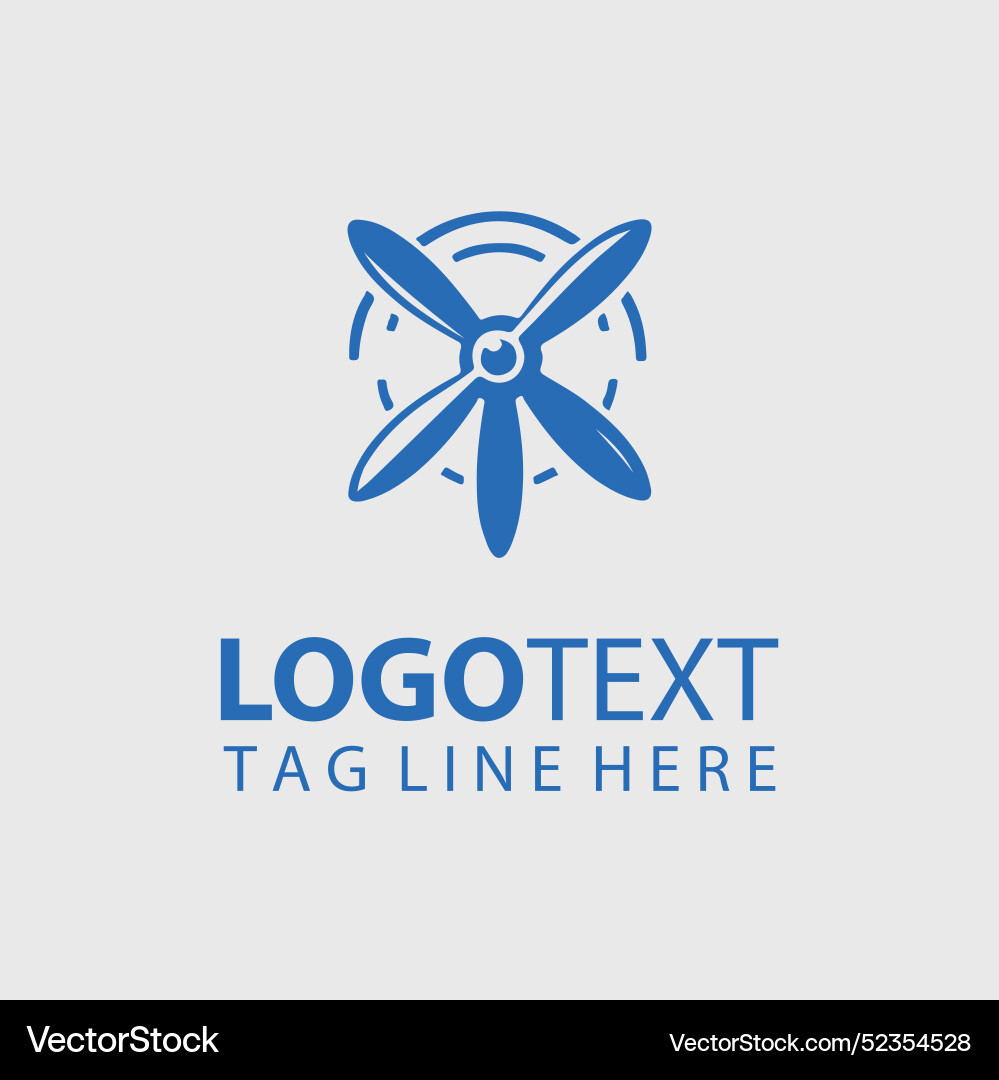 Propeller airplane logo Royalty Free Vector Image