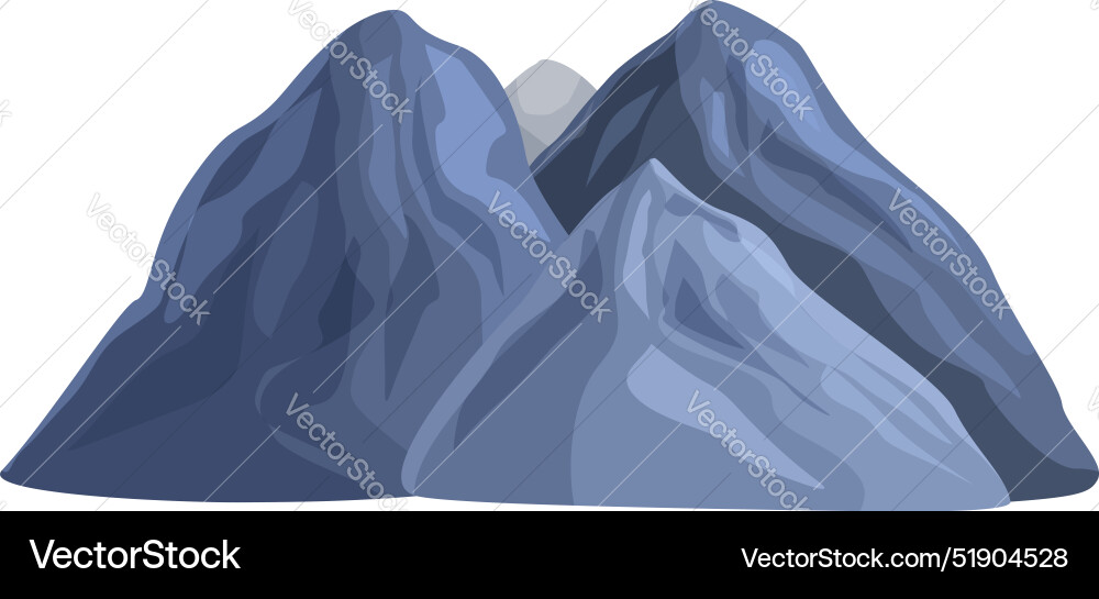 Three majestic mountains forming an enchanting Vector Image