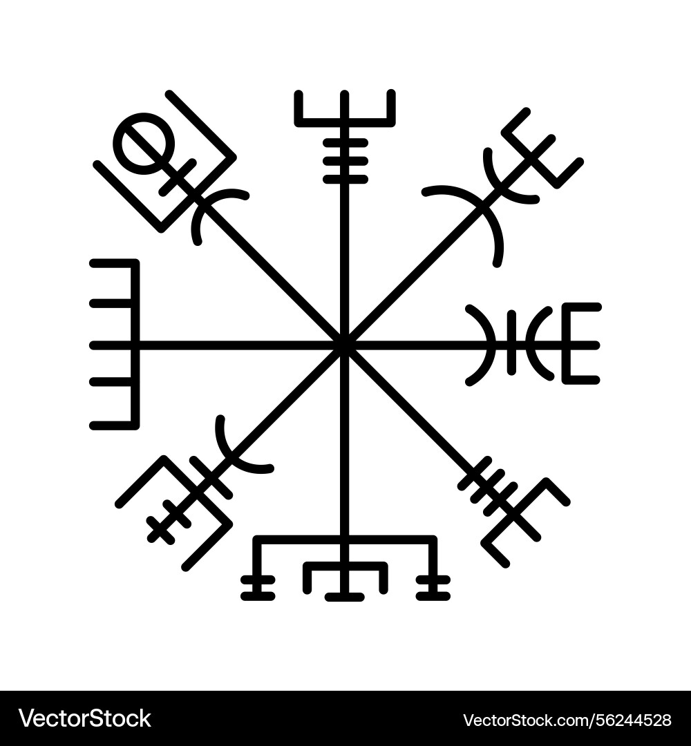 Vegvisir the viking compass Royalty Free Vector Image