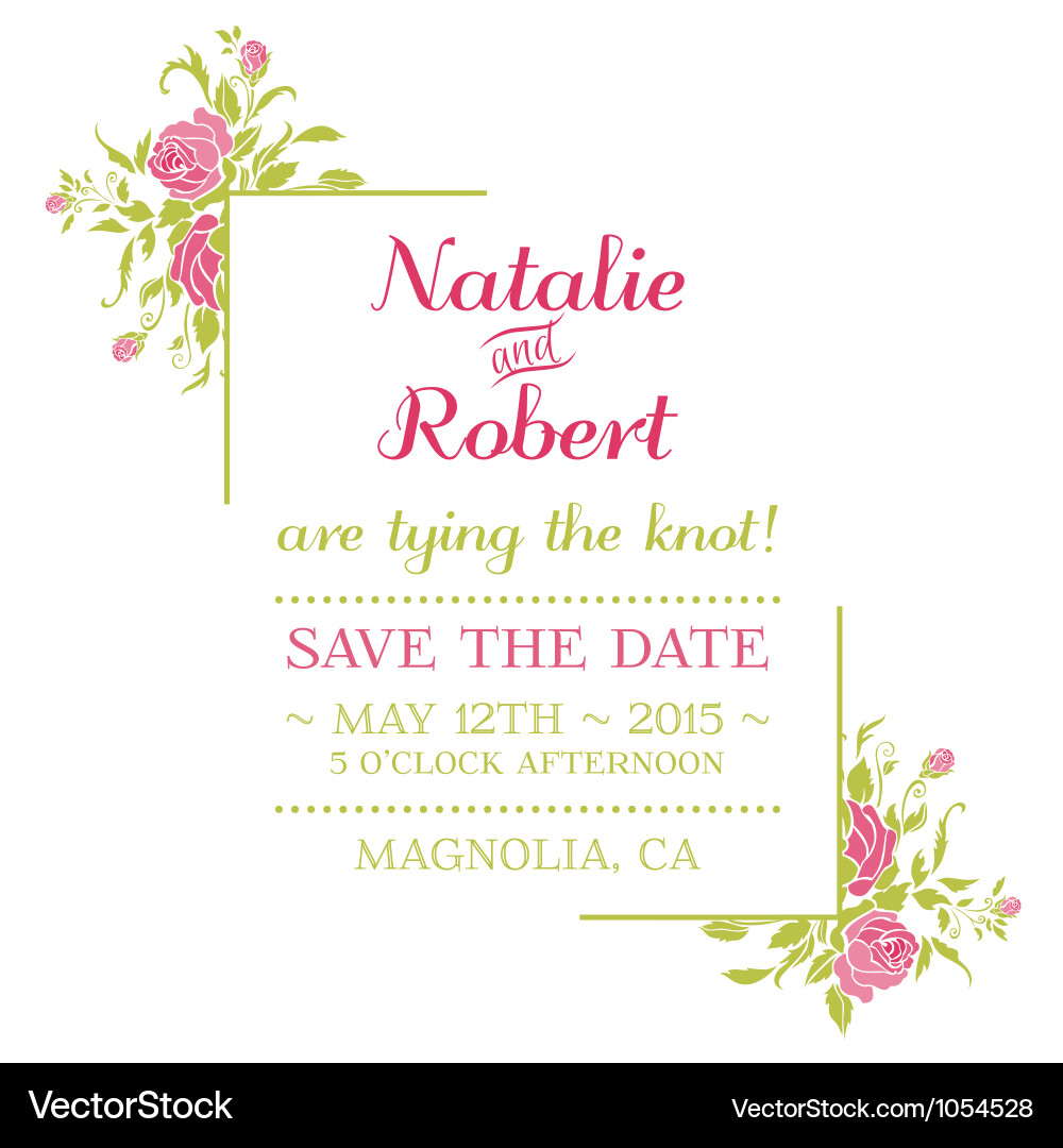 Wedding invitation card - flower theme Royalty Free Vector