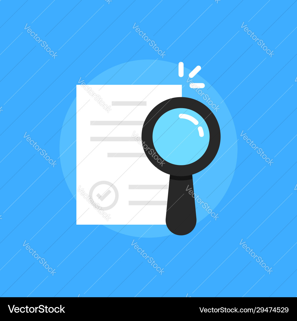 Audit control like risk research symbol Royalty Free Vector