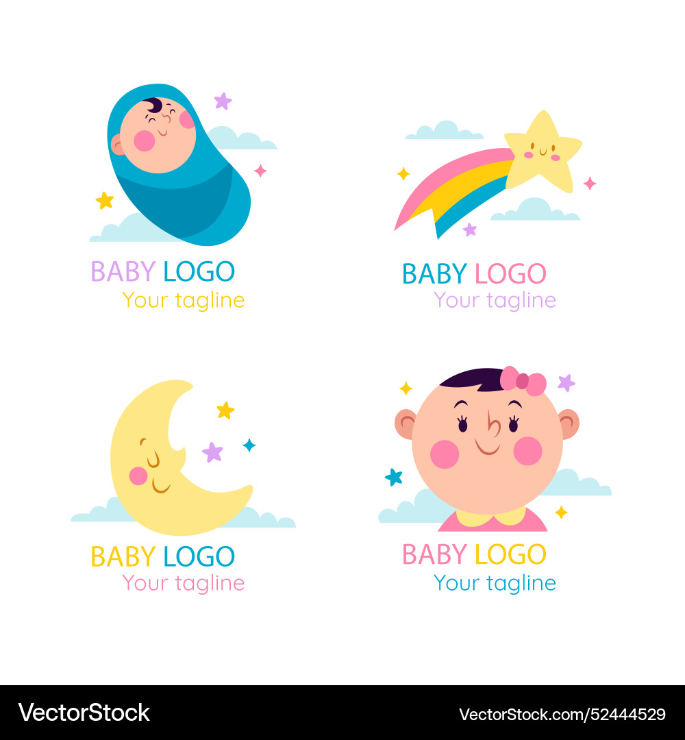 Baby logo collection template Royalty Free Vector Image
