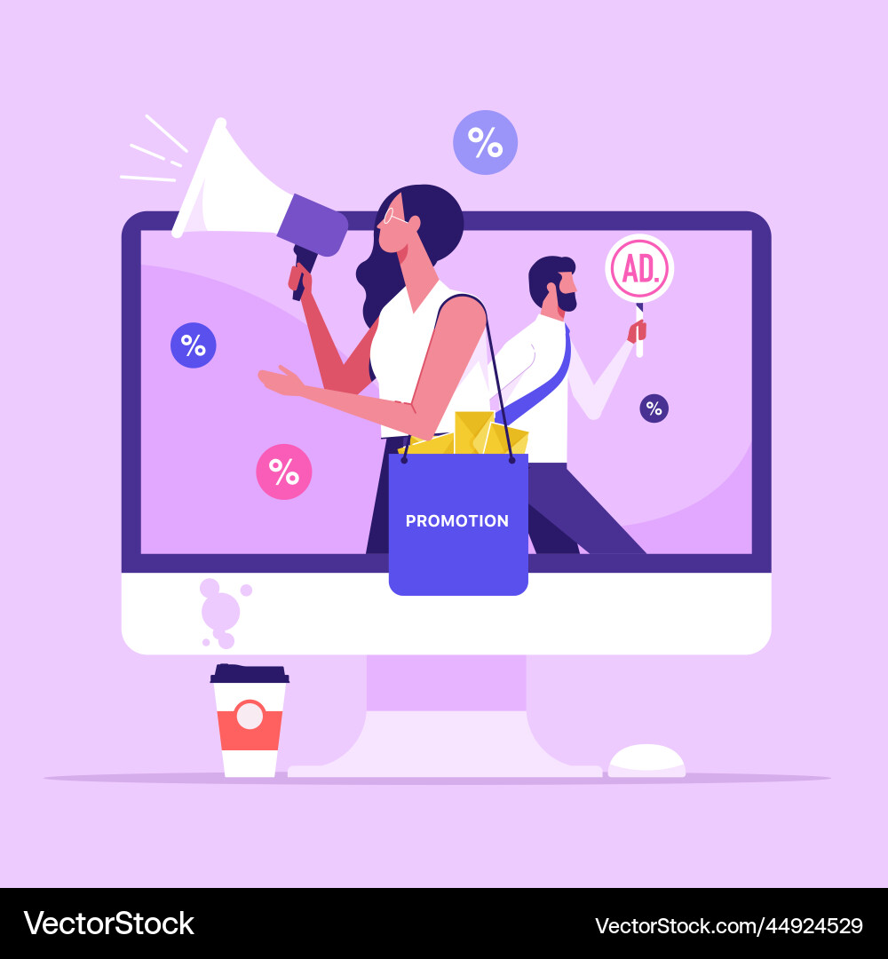 Concept of commercial advertisement campaign Vector Image