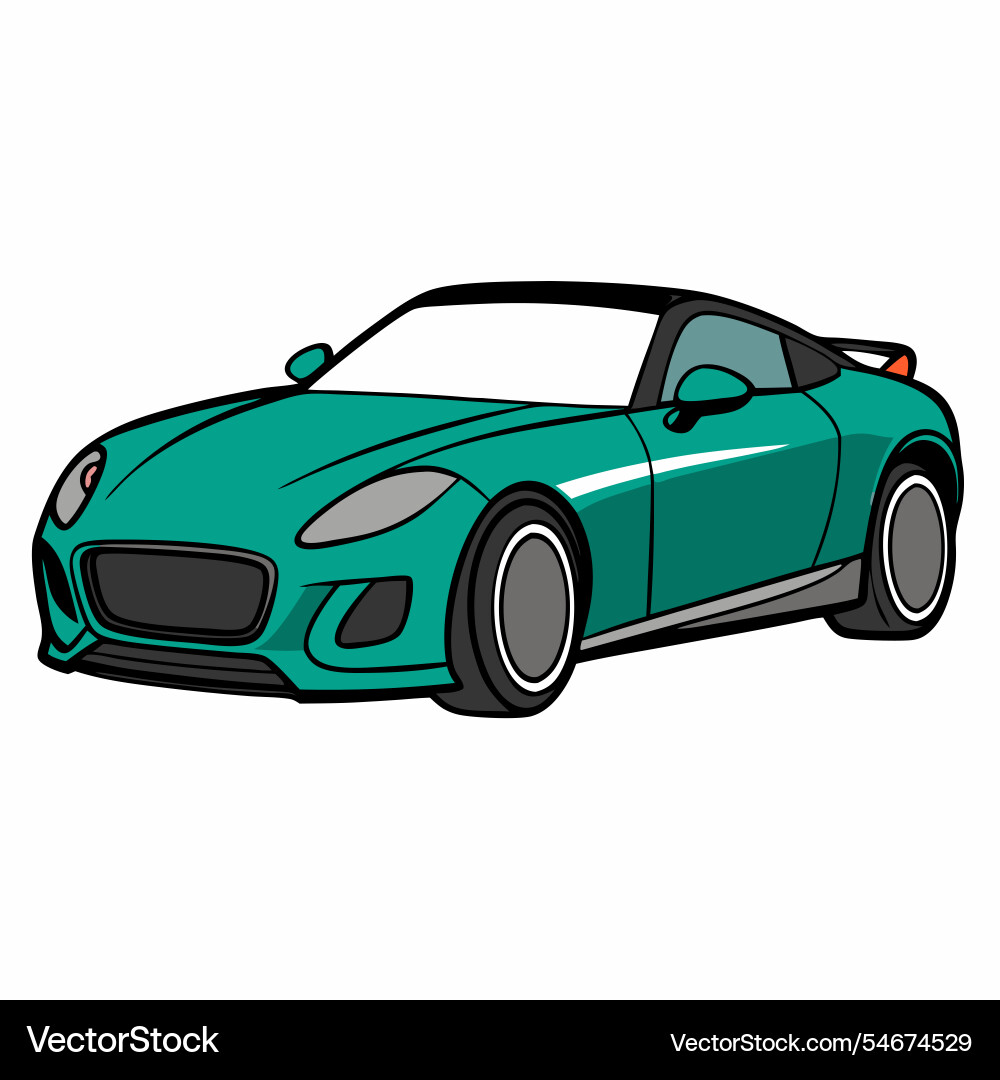 Jaguar car flat design Royalty Free Vector Image