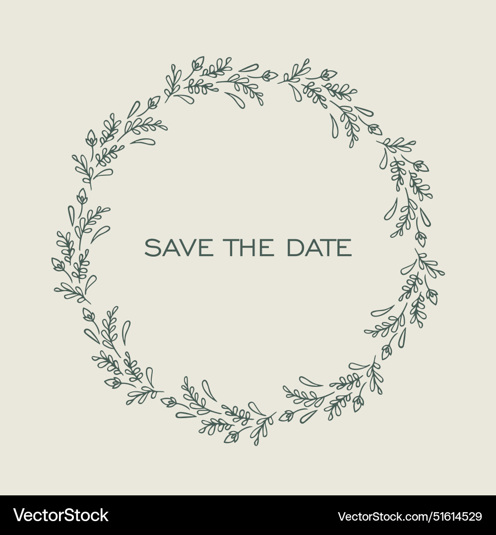 Line leaves round frame design Royalty Free Vector Image