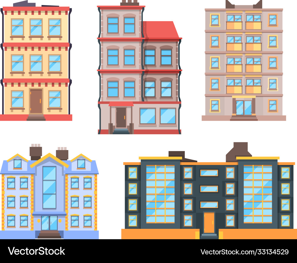 Modern Urban Apartment Buildings Royalty Free Vector Image