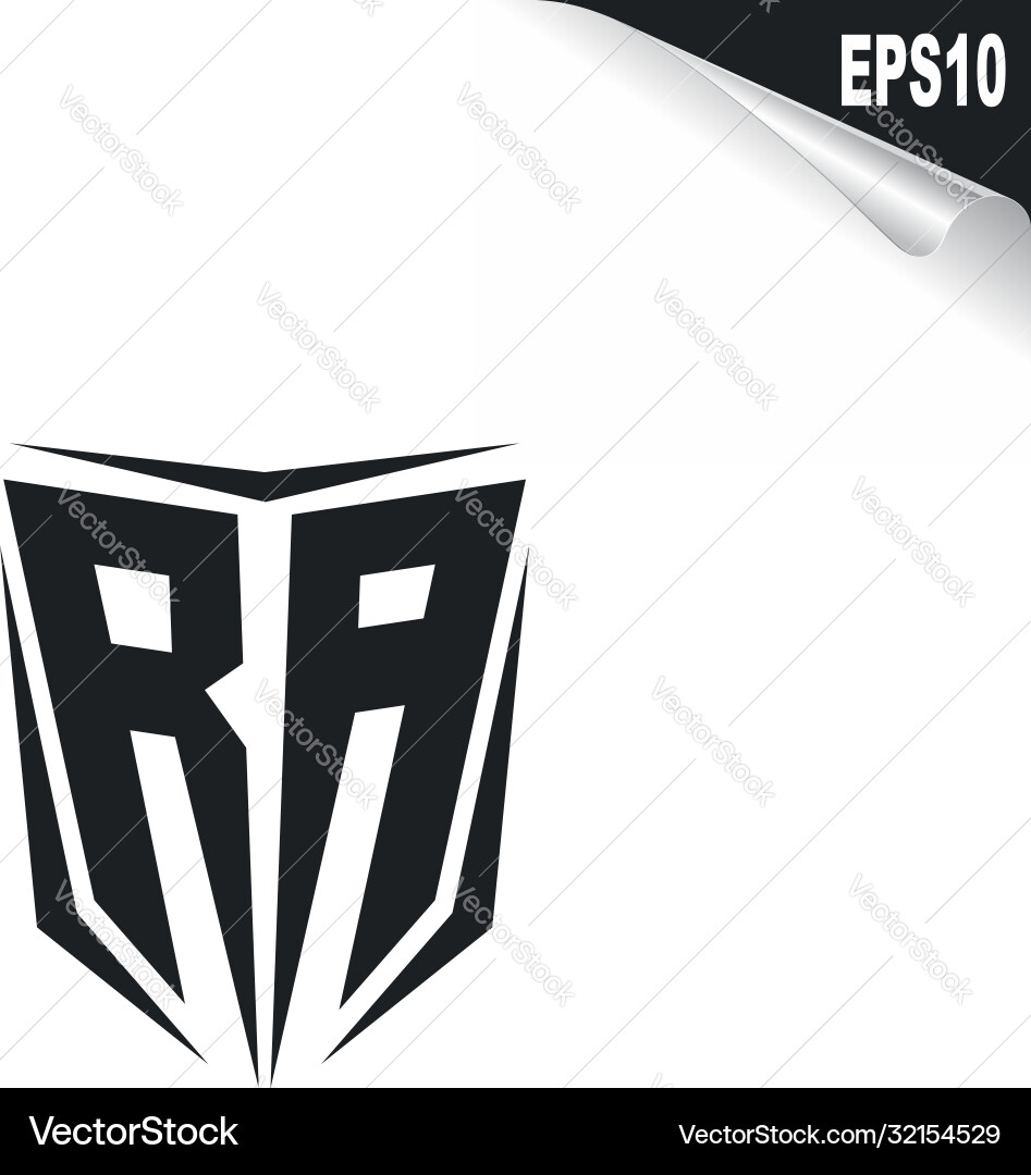 RA Initial Shield Logo Royalty Free Vector Image