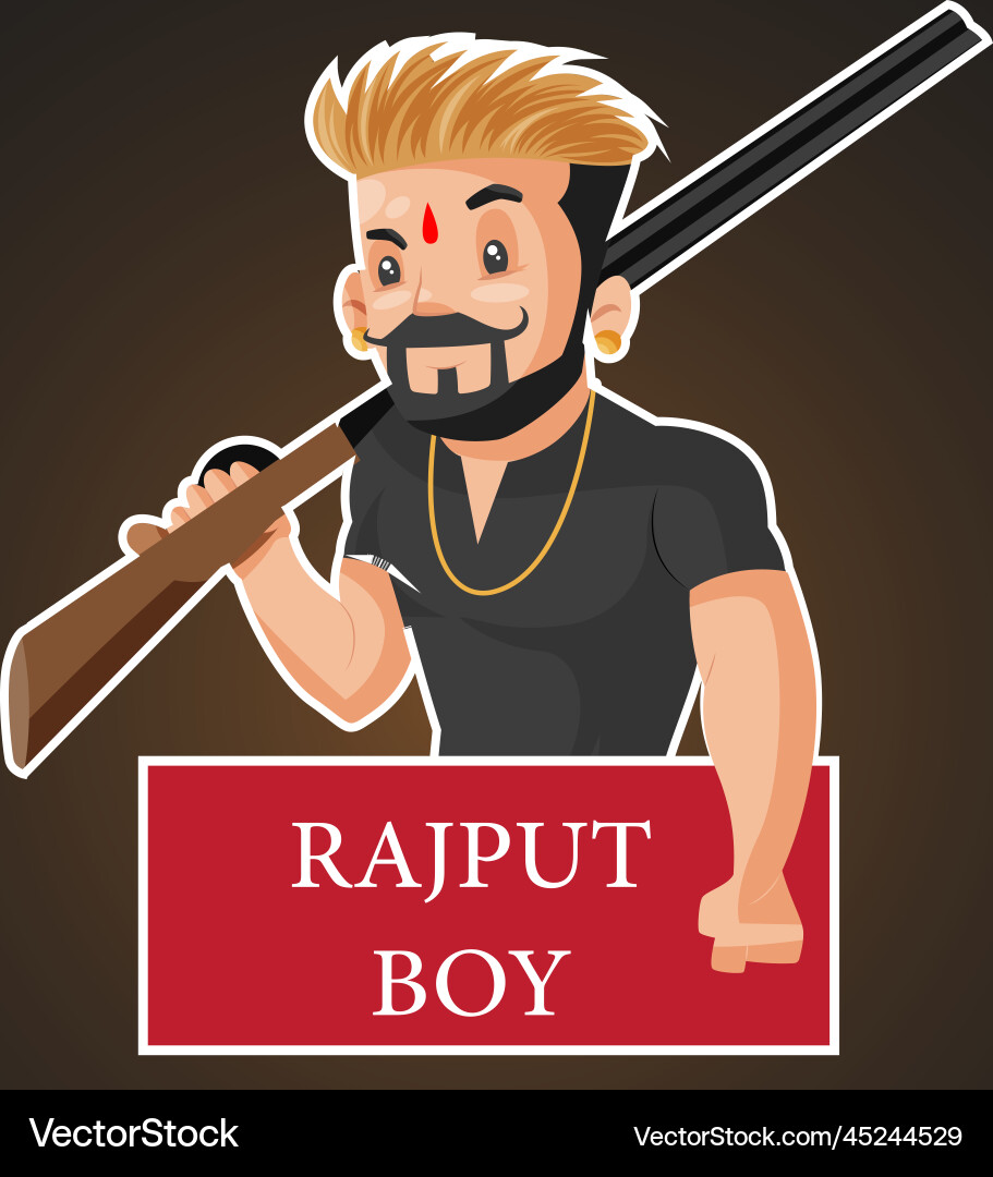 Rajput boy mascot logo Royalty Free Vector Image