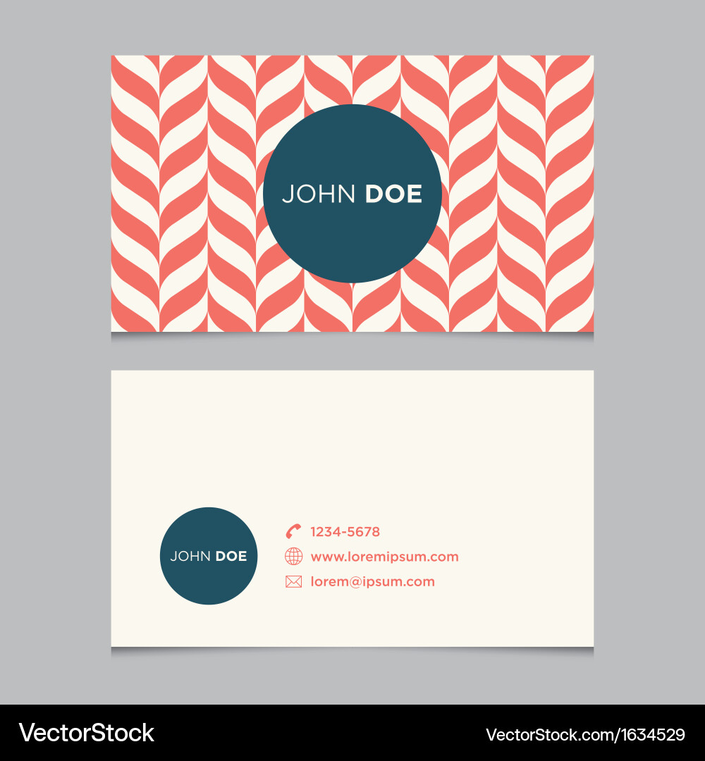 Red Pattern Business Card Royalty Free Vector Image